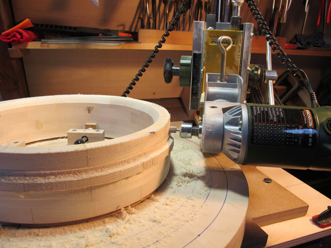 Poor man's lathe & rim shaping jig - Discussion Forums - Banjo Hangout