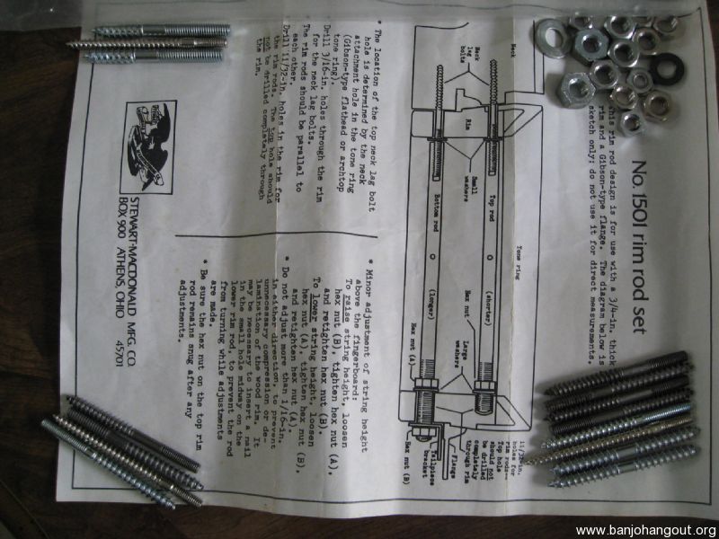SOLD: BANJO COORDINATOR (RIM) RODS, HOOKS AND NUTS - ON HOLD - Banjo ...