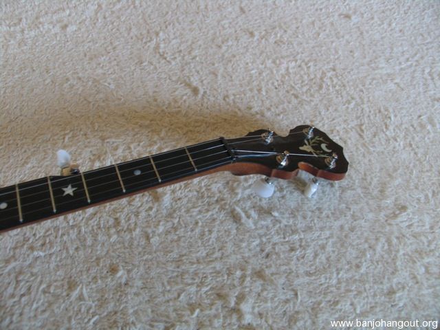 SOLD Deering Sierra with custom headstock inlay - Used Banjo For Sale ...