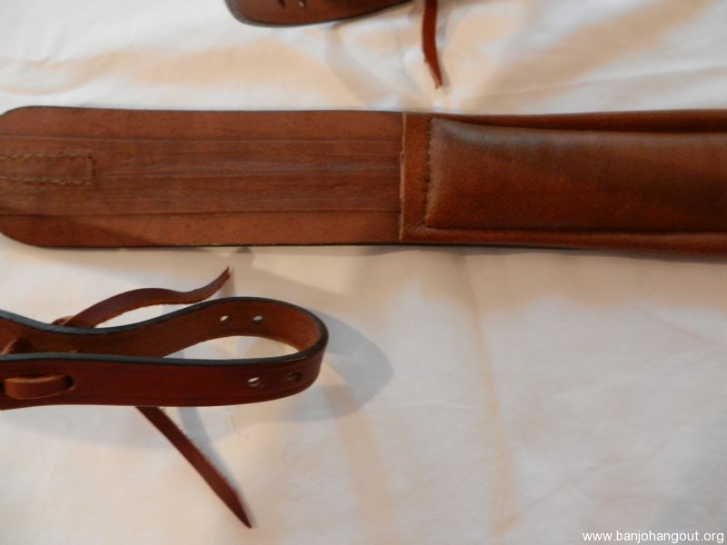SOLD: Banjo Strap - Padded Top Grain Tooled Leather SOLD - Banjo Hangout