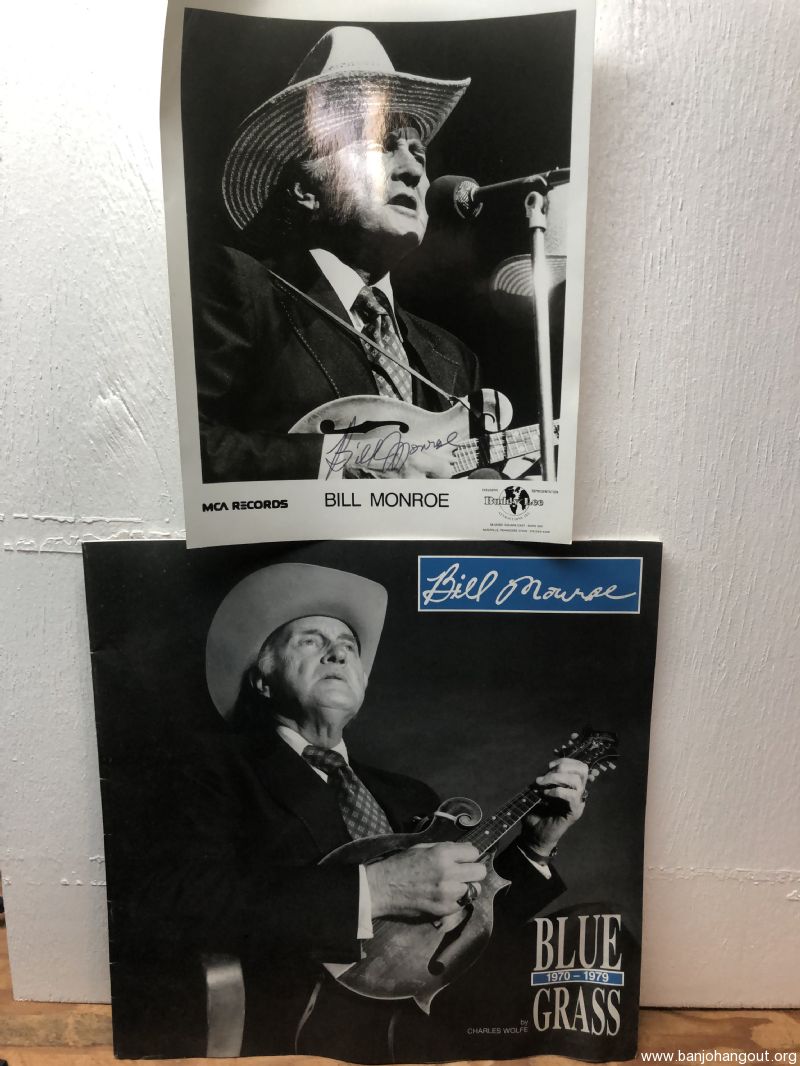 SOLD: Bill Monroe, Promotional Photo, signed - Banjo Hangout
