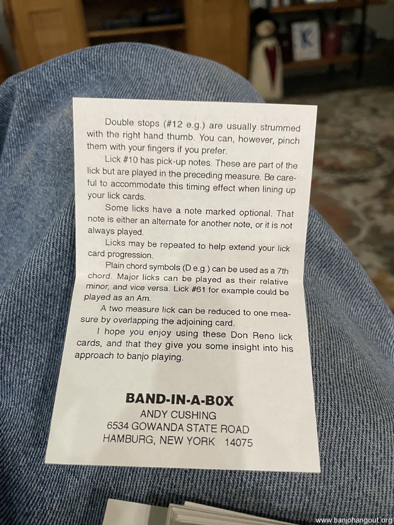 SOLD: Band in a Box Don Reno - Banjo Hangout