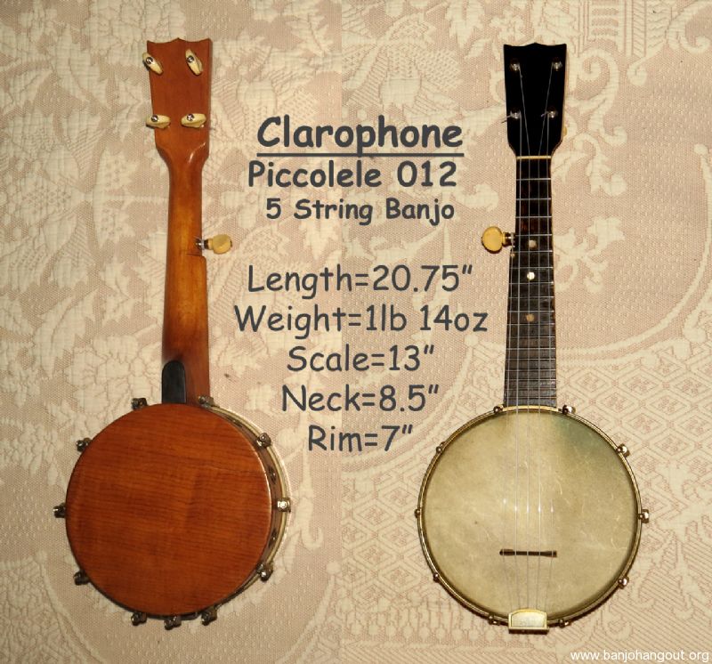 Baycu Small Banjos - Clarophone Piccolele 012- Mini 5 String Banjo ...