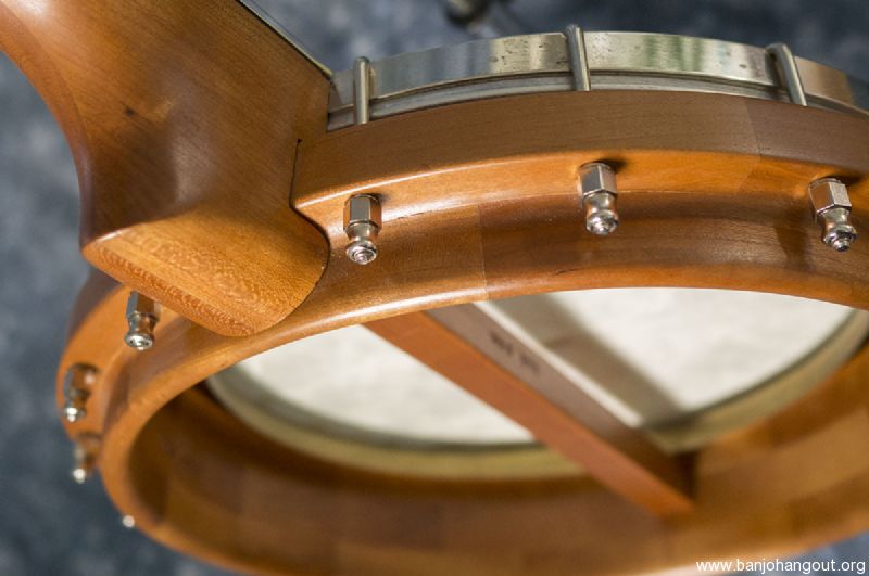 Sagmoen cherry banjo - 12 inch pot, Dobson ring, fancy inlay - Used ...