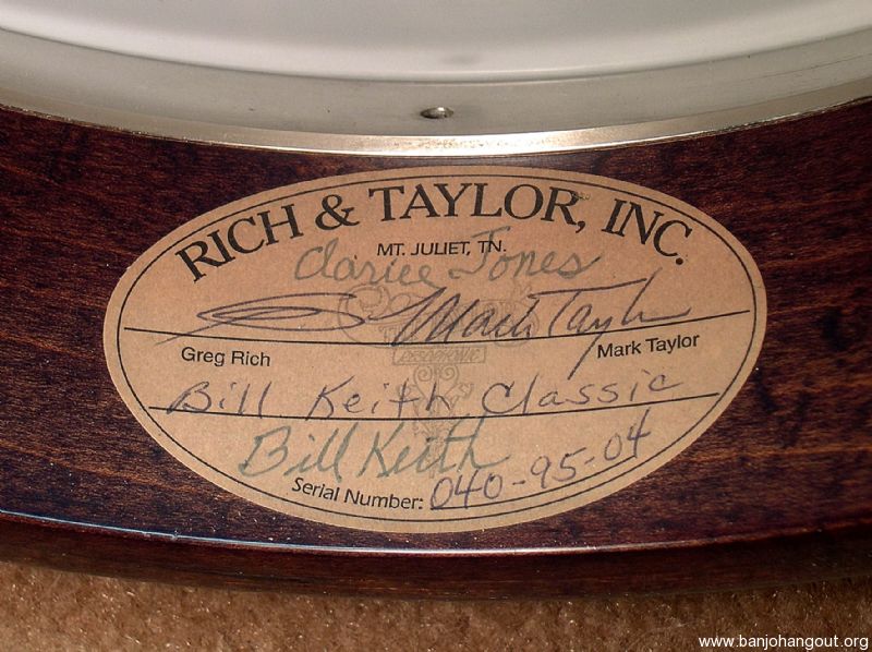Bill Keith Classic Top Tension Banjo SOLD PENDING FUNDS - Used Banjo ...
