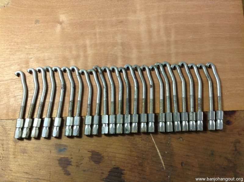 SOLD: Set of 24 pre war round hooks and nuts - Banjo Hangout