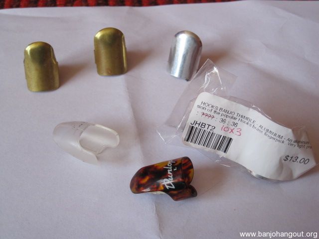 SOLD: Joel Hooks Banjo Thimbles and assorted picks - Banjo Hangout