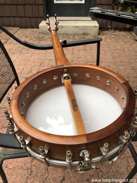 Walnut 5 String Banjo Vintage Pot and New Neck - Used Banjo For Sale at ...