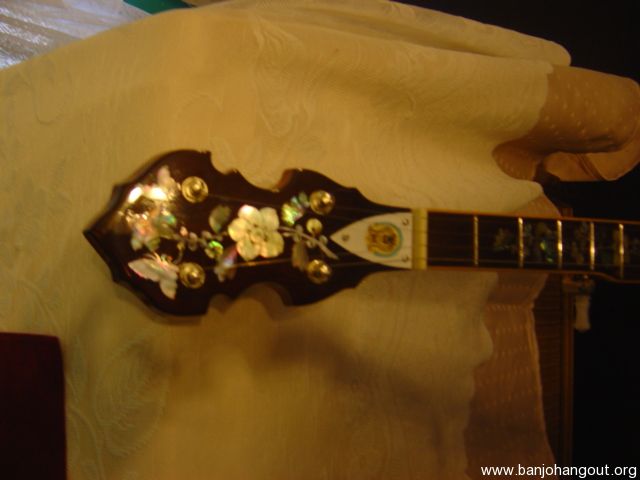 Top of the line Open Back Banjo. Solid block maple rim walnut cap ...