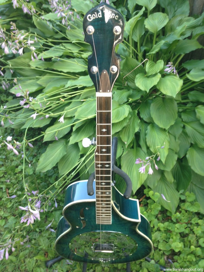 Gold Tone DOJO Dobro-Banjo // Rare Teal Sunburst Color - Used Banjo For ...