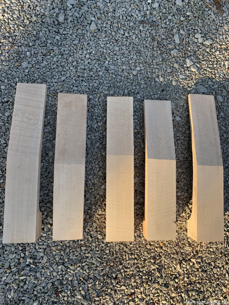 5 Mandolin Neck Blanks, Older Curly Maple - Banjo Hangout