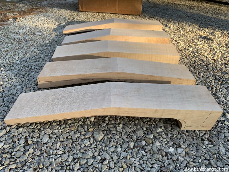 5 Mandolin Neck Blanks, Older Curly Maple - Banjo Hangout