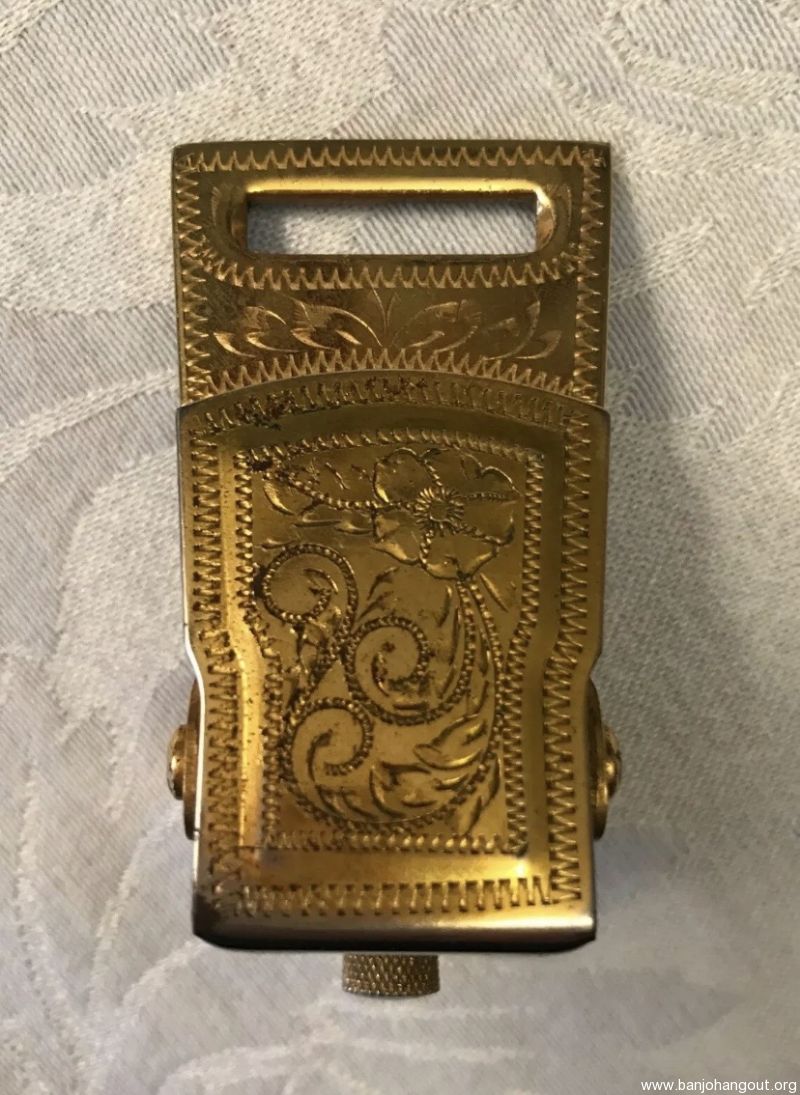 Vintage Liberty banjo gold plated 5-string banjo tailpiece - Banjo Hangout