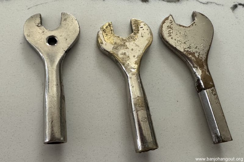 SOLD: 3 Vintage Gibson "Mastertone" Banjo Wrench Key Tool 1930s chrome ...