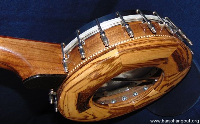 White Mountain Banjo-Walnut Sholo with zebra wood internal resonator ...