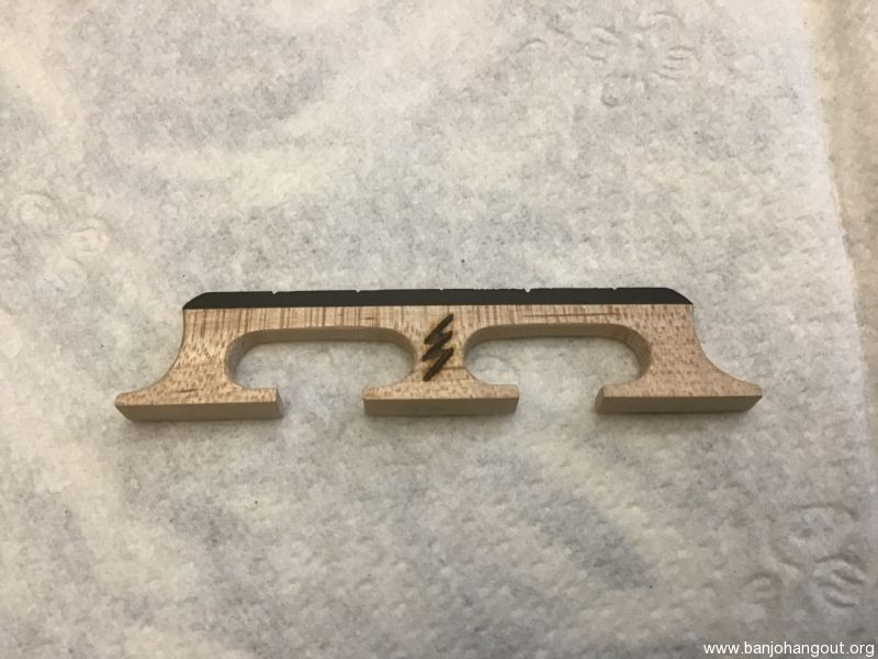 SOLD: Original McPeake Lightning Bolt Bridge - Banjo Hangout