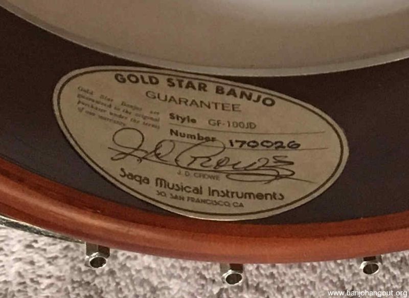 Gold Star Banjo GF100-JD - New! - Used Banjo For Sale at BanjoBuyer.com