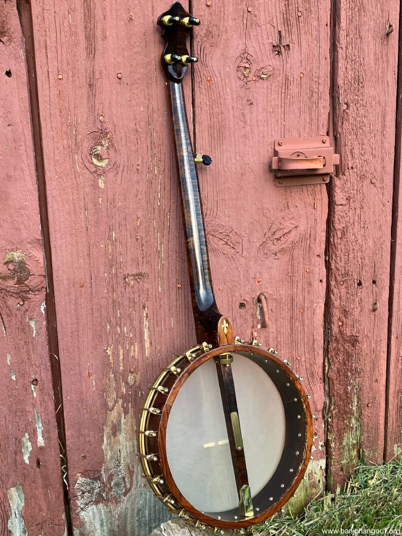 George Banjos 12" Pot, Rolled Brass Ring, Choice Woods, Classy Inlay ...