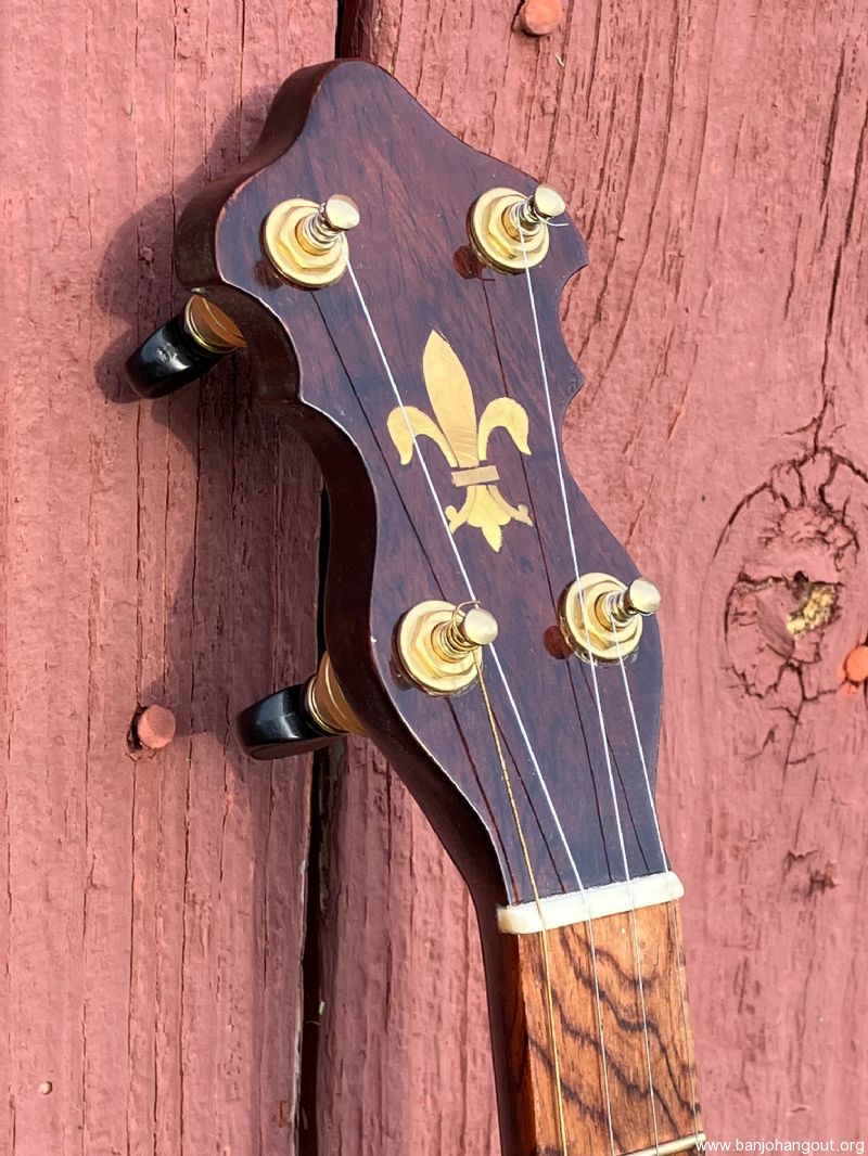 George Banjos 12" Pot, Rolled Brass Ring, Choice Woods, Classy Inlay ...