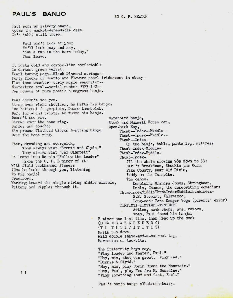 Anyone have the poem "paul's banjo? " - Discussion Forums - Banjo Hangout