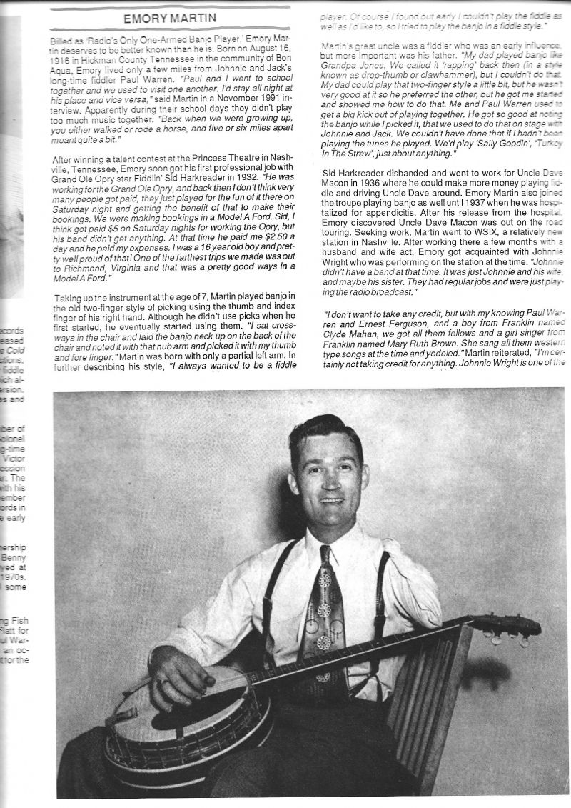 Emory Martin - The Old Timer's Photos - Banjo Hangout