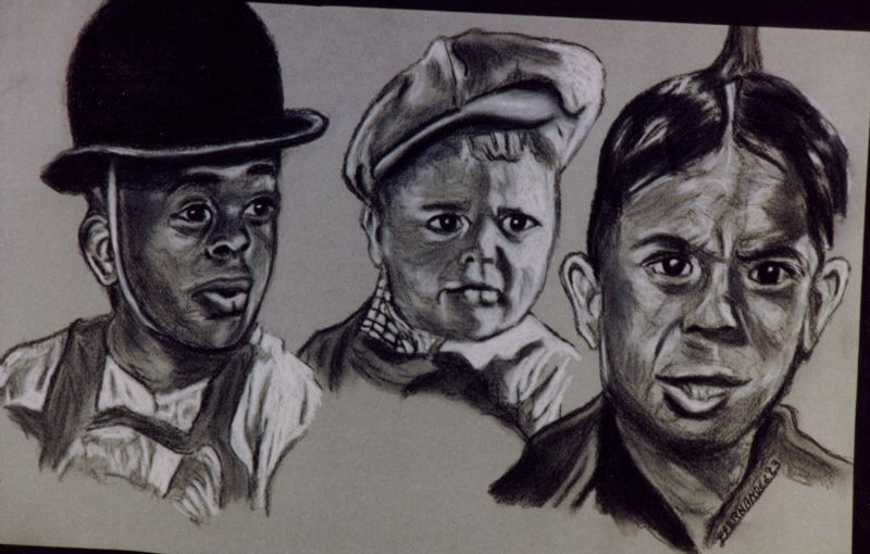Little Rascals ( an early charcoal) - Lumpy's Photos - Banjo Hangout