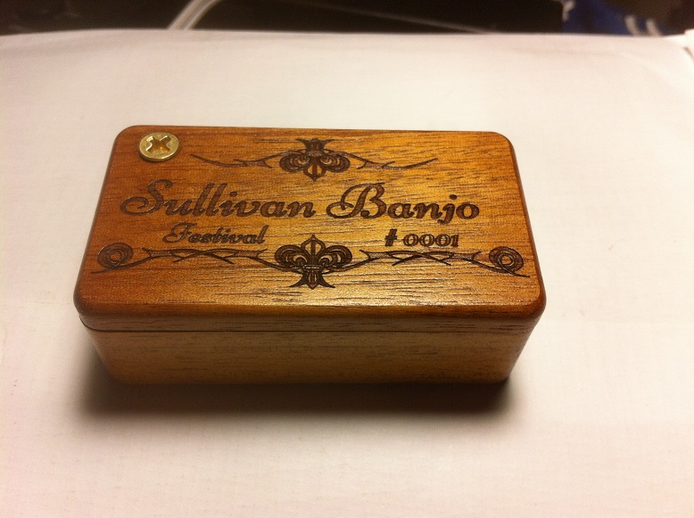 Solid Mahogany Banjo Pick Box $25 plain lid or $34.95 engraved lid ...