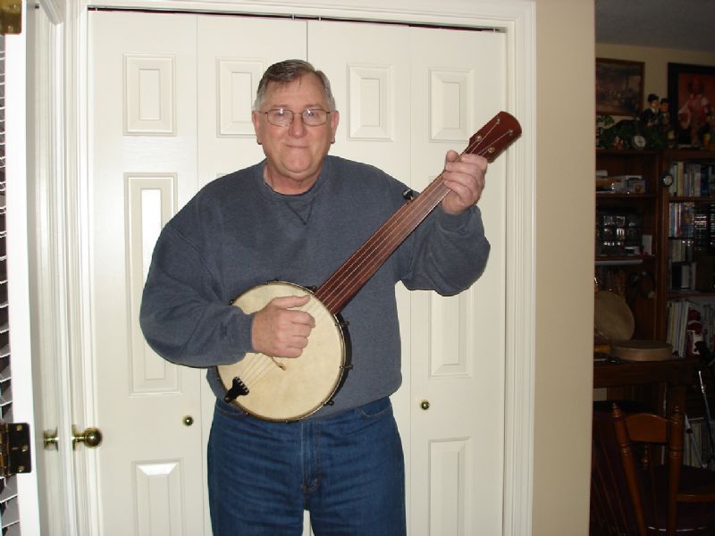 John playing newly finished banjo - John Bowlin's Photos - Banjo Hangout