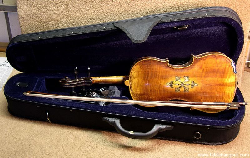 SOLD: Stainer Style 19th Century German 4/4 Violin Inlaid Abalone Back ...