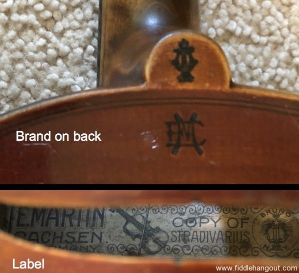 SOLD: Genuine Vintage E. Martin Violin, Sachsen, Germany, c. 1907 ...